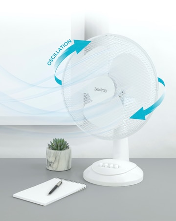 Beldray White 12 Inch Oscillating Desk Fan | Premier Man