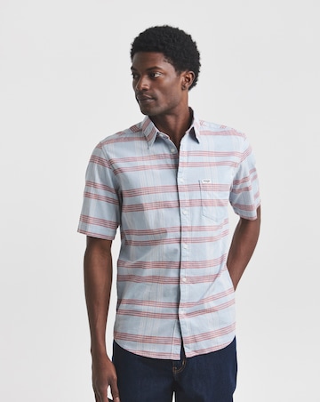 Wrangler Pocket Check Shirt - Blue/Red | Premier Man