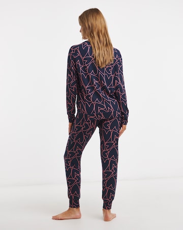 Pretty Secrets Soft Knit Crew Neck Heart Print Pyjama Set | Premier Man